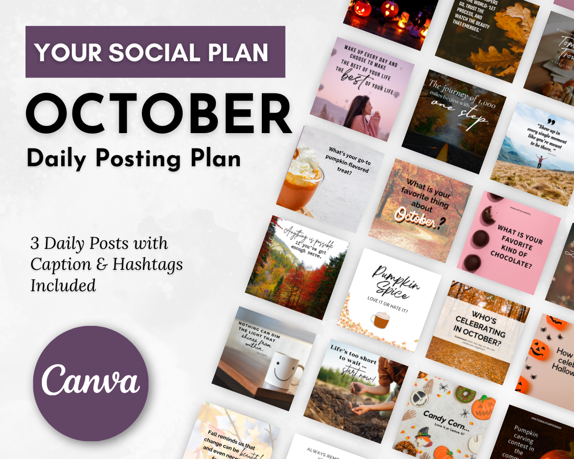 October Daily Posting Plan - Your Social Plan