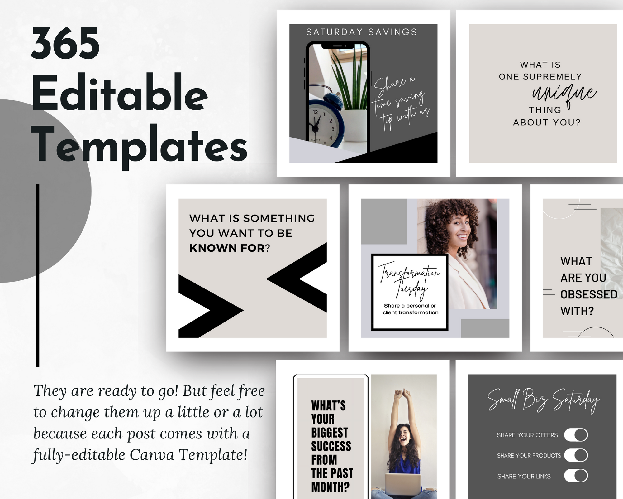 Conversation Starters for Social Media Post Bundle with Canva Template